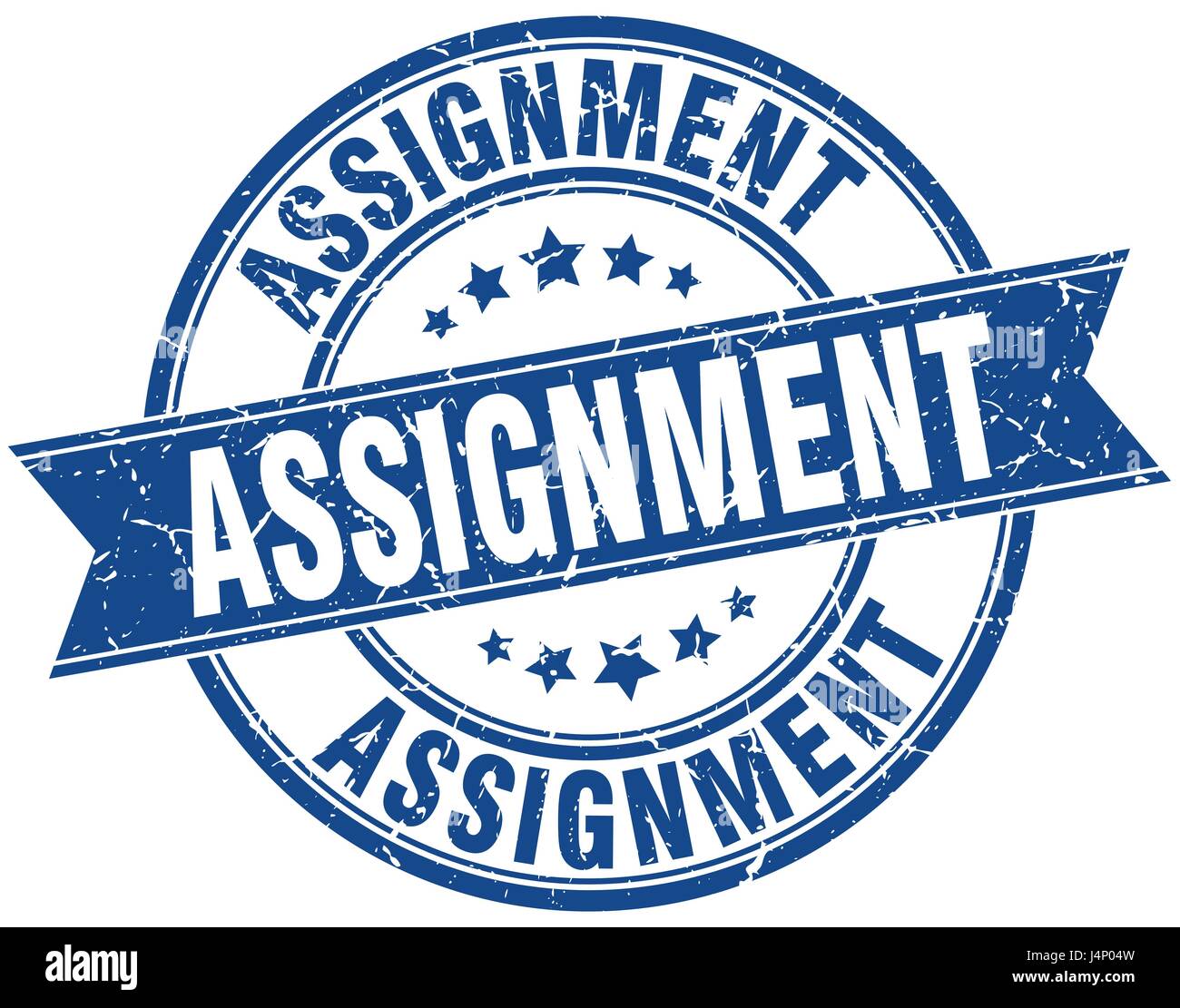 assignment round grunge ribbon stamp Stock Vector Image & Art - Alamy