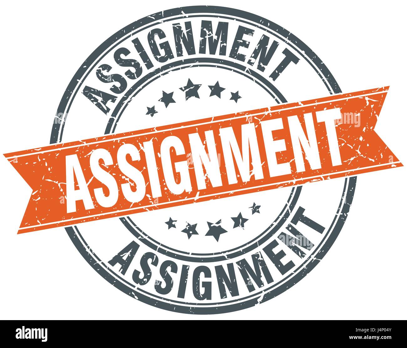 assignment round grunge ribbon stamp Stock Vector Image & Art - Alamy