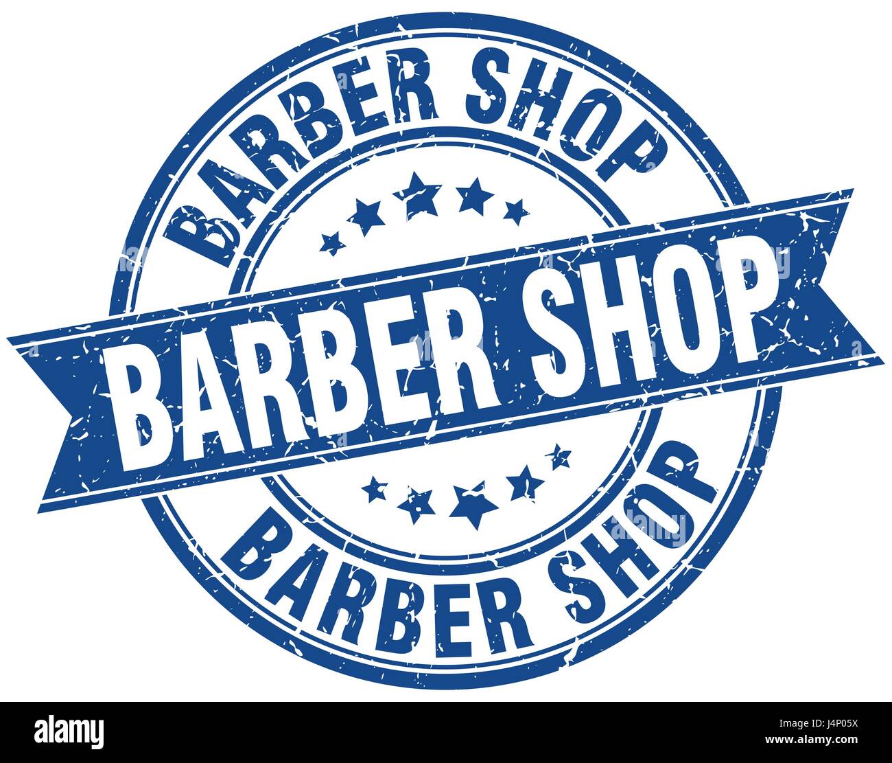 barber shop round grunge ribbon stamp Stock Vector Image & Art - Alamy