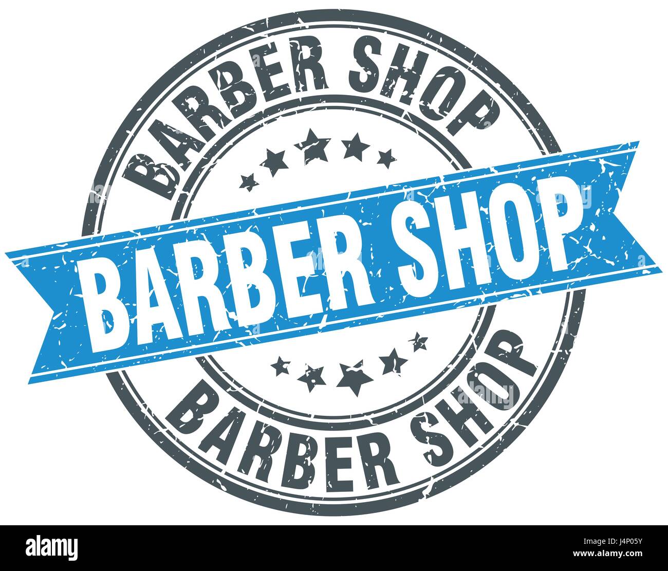 barber shop round grunge ribbon stamp Stock Vector Image & Art - Alamy