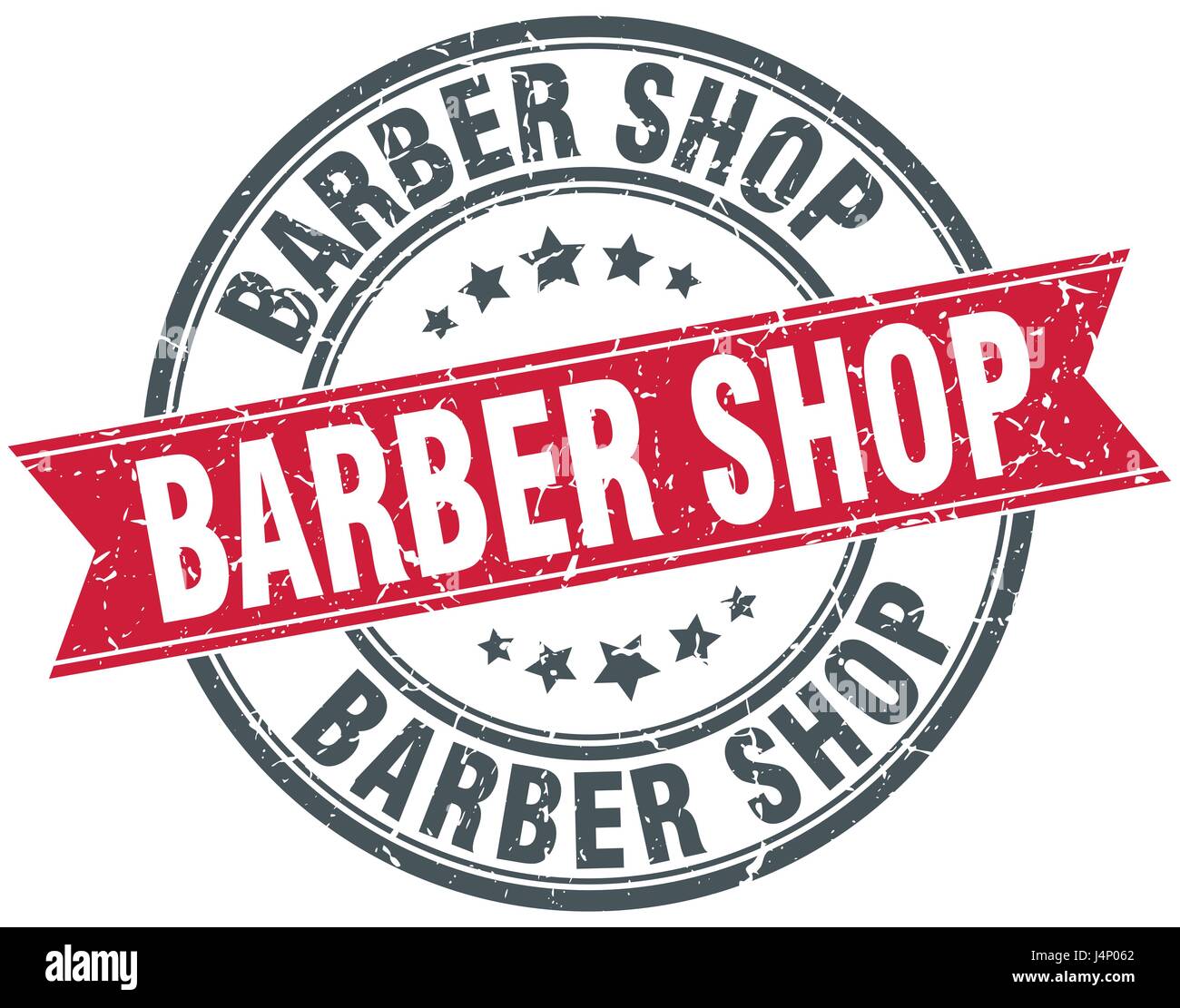 barber shop round grunge ribbon stamp Stock Vector Image & Art - Alamy