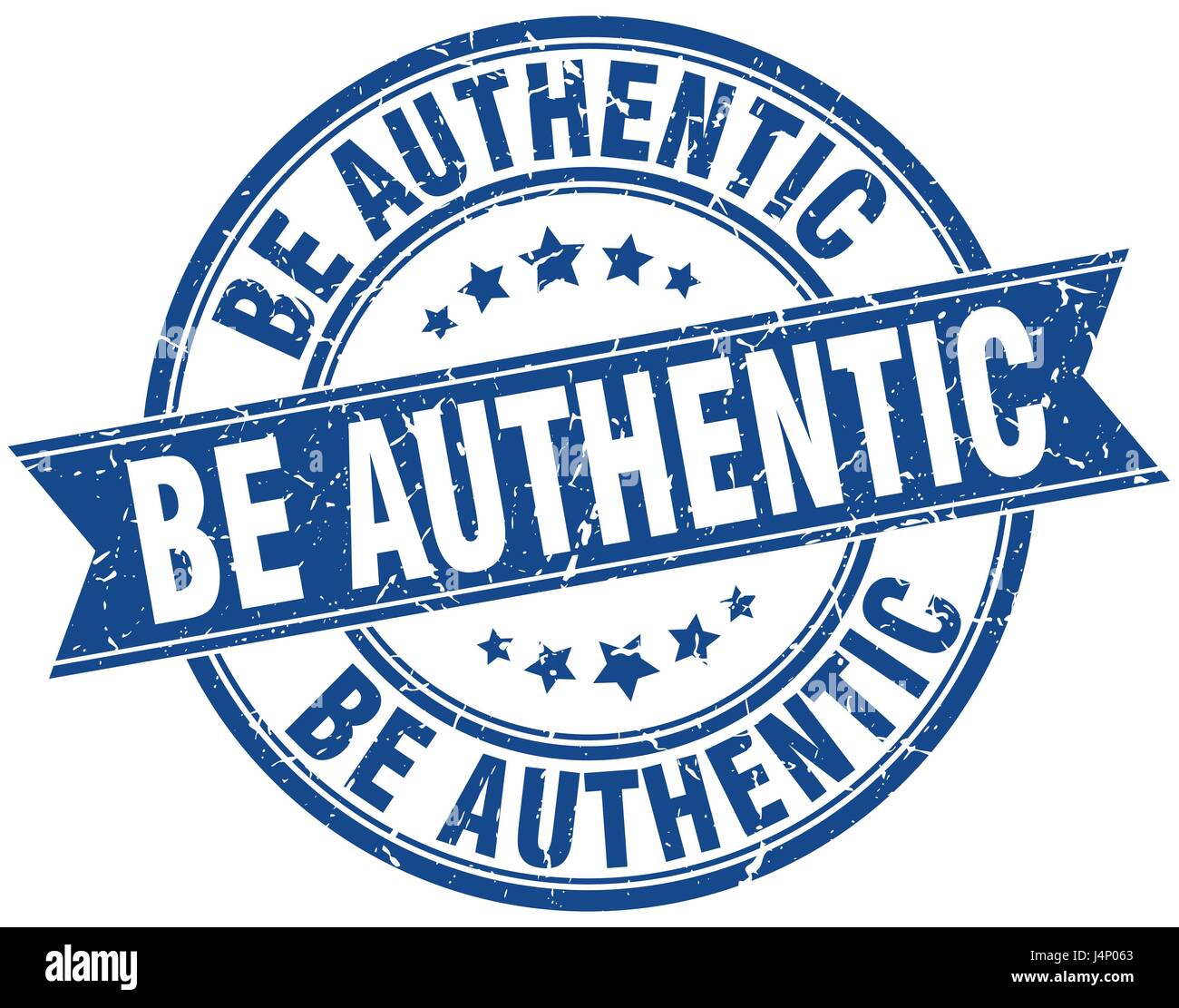 be authentic round grunge ribbon stamp Stock Vector Image & Art - Alamy