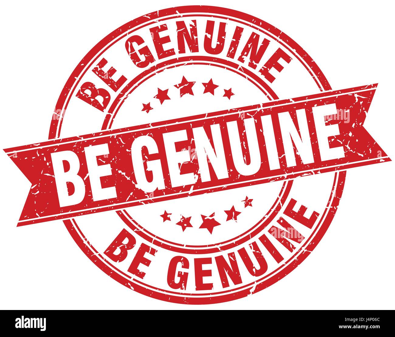 be genuine round grunge ribbon stamp Stock Vector Image & Art - Alamy