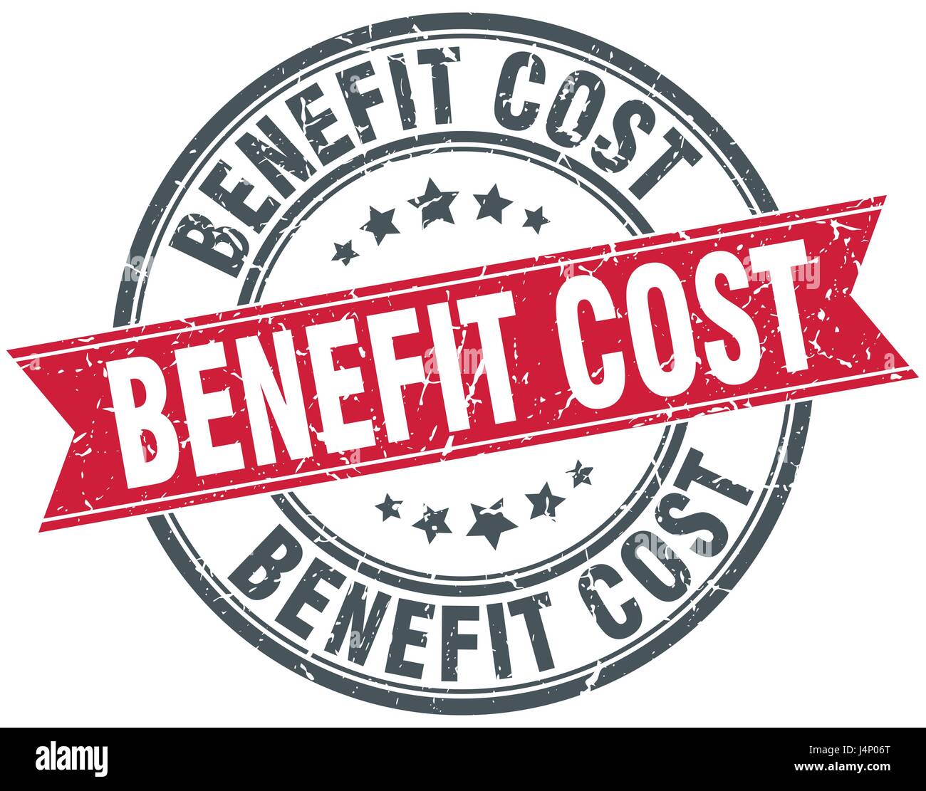 benefit cost round grunge ribbon stamp Stock Vector Image & Art - Alamy