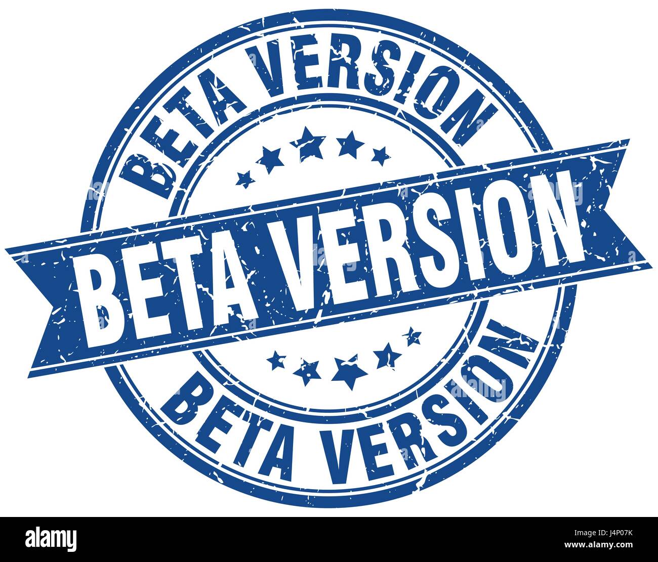 beta version round grunge ribbon stamp Stock Vector Image & Art - Alamy