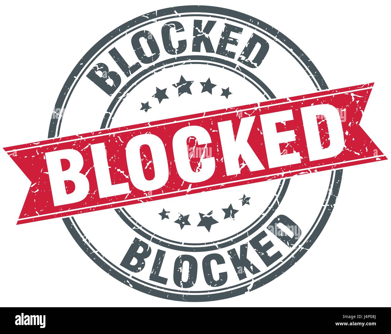 blocked round grunge ribbon stamp Stock Vector Image & Art - Alamy