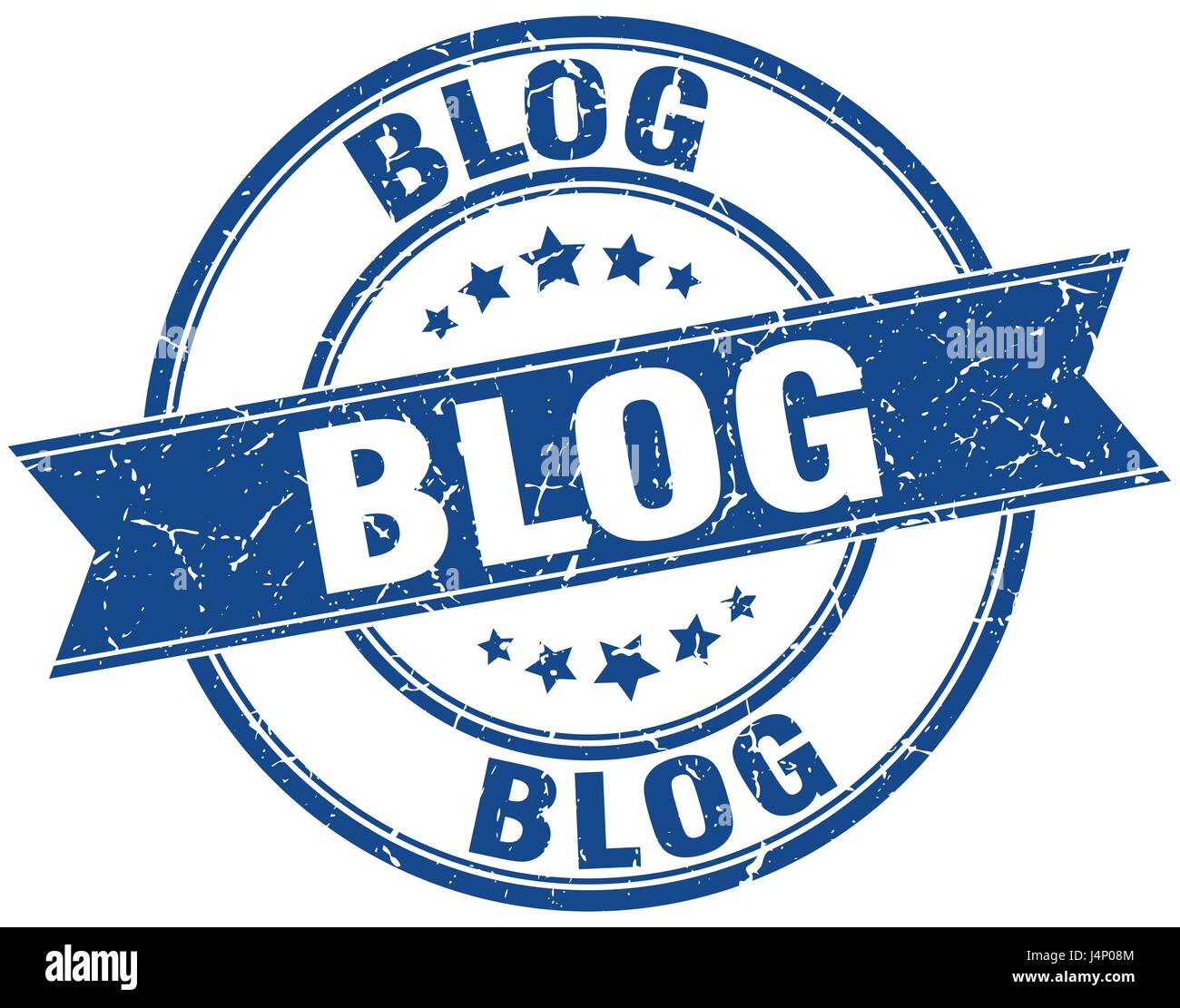 blog round grunge ribbon stamp Stock Vector Image & Art - Alamy