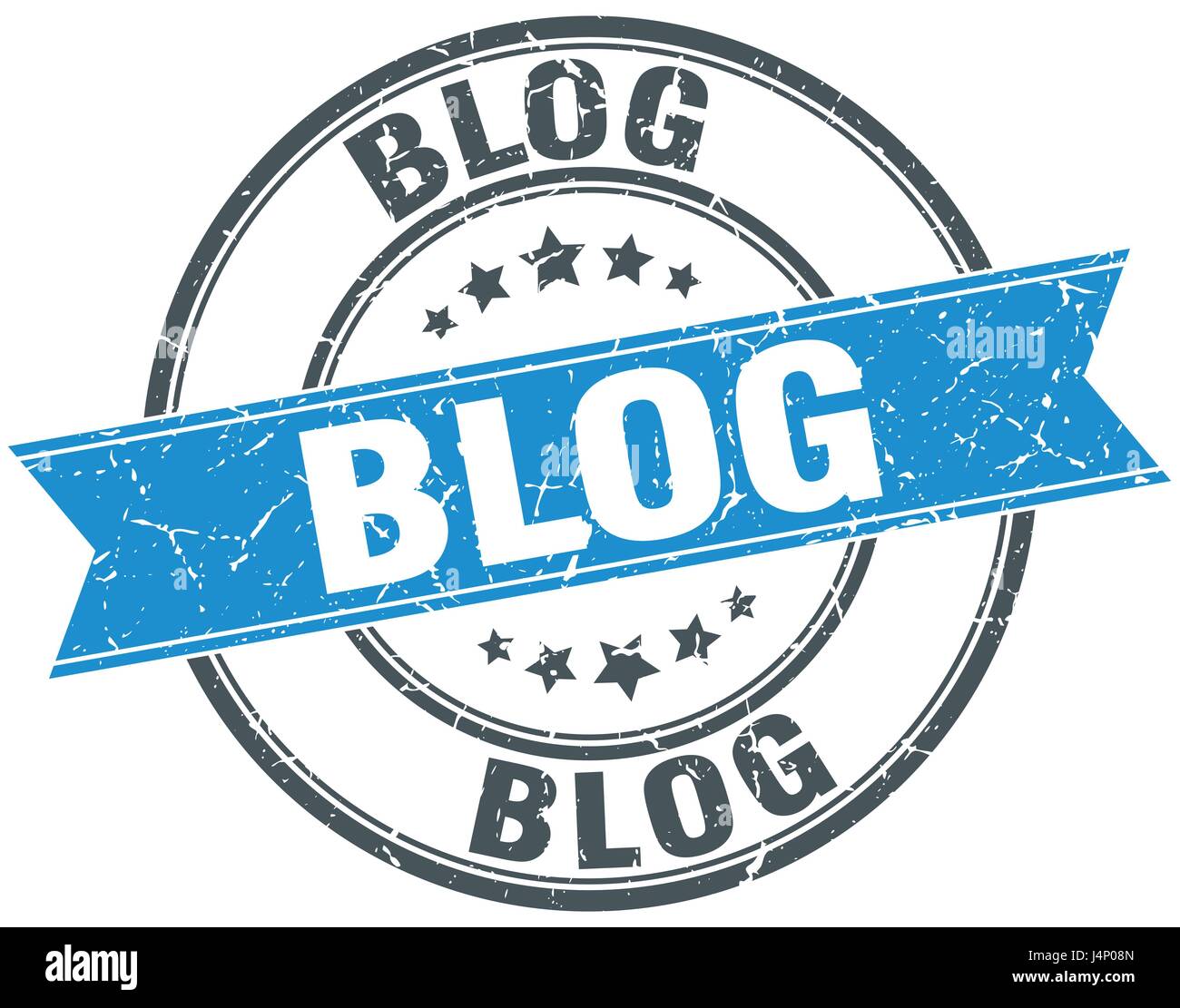 Blog stamp round grunge hi-res stock photography and images - Alamy