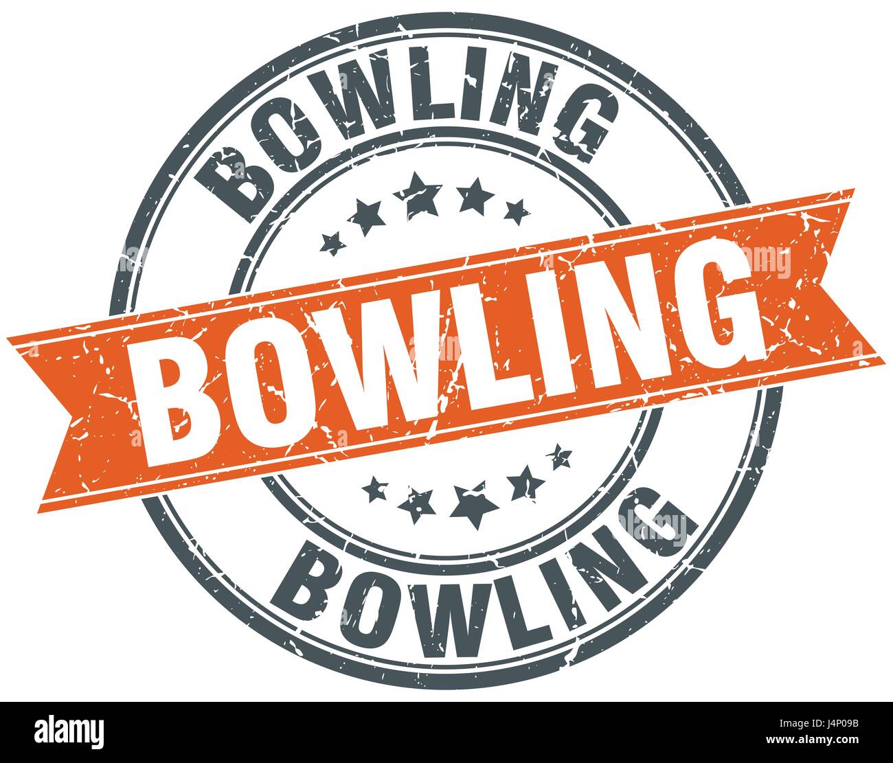 bowling round grunge ribbon stamp Stock Vector Image & Art - Alamy