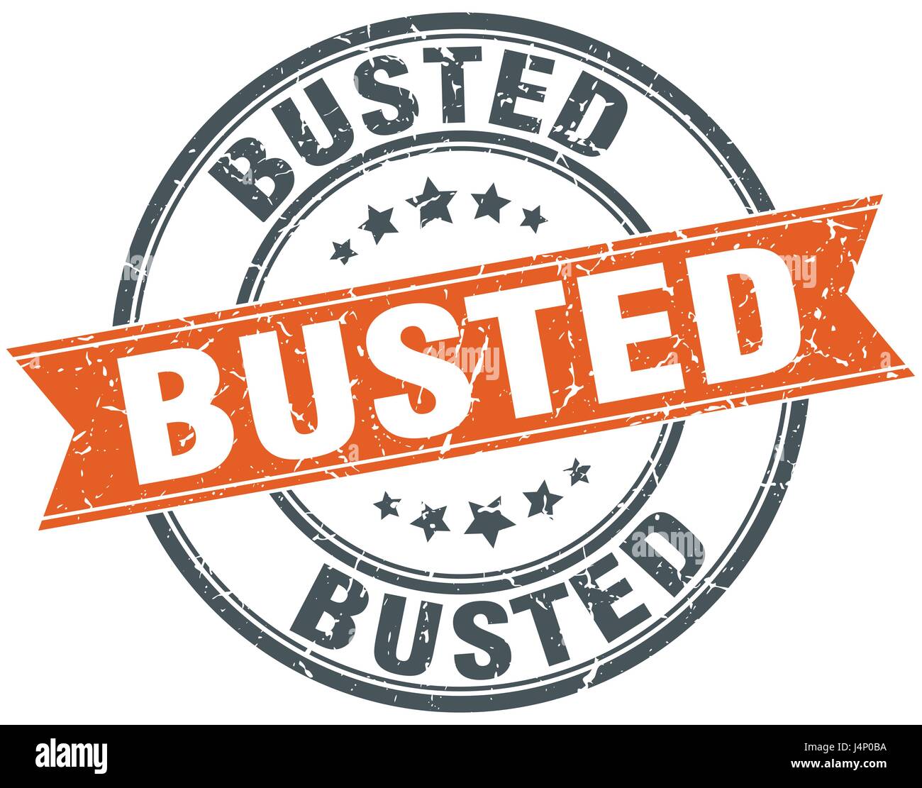 busted round grunge ribbon stamp Stock Vector Image & Art - Alamy