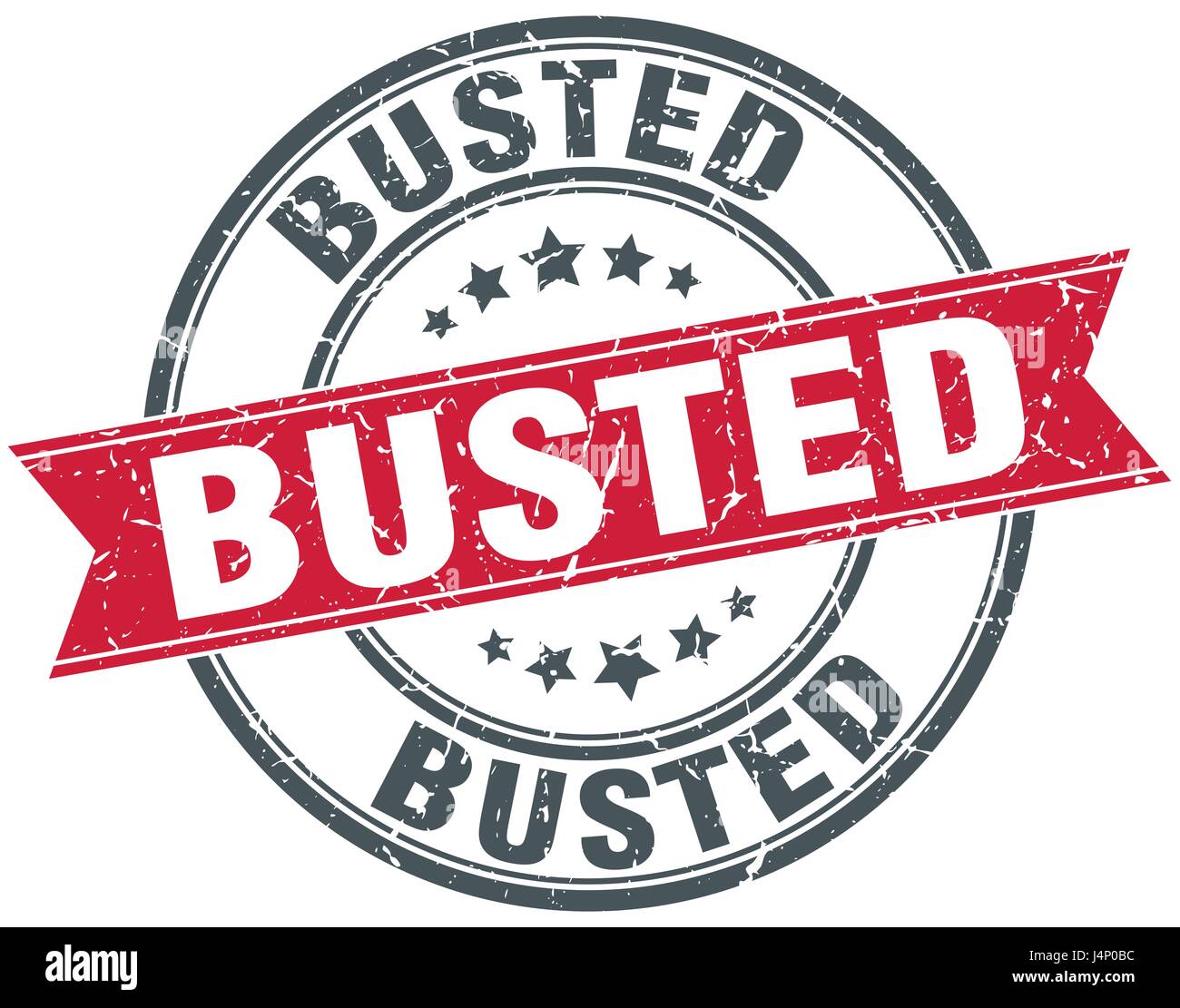 busted round grunge ribbon stamp Stock Vector Image & Art - Alamy