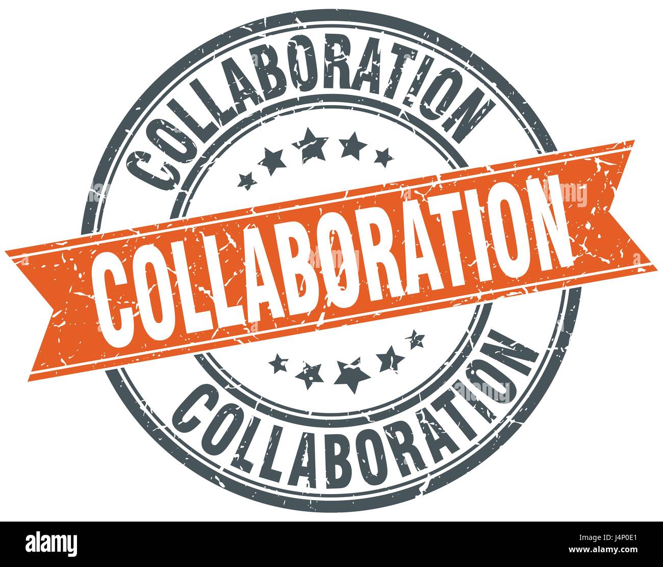 collaboration round grunge ribbon stamp Stock Vector Image & Art - Alamy