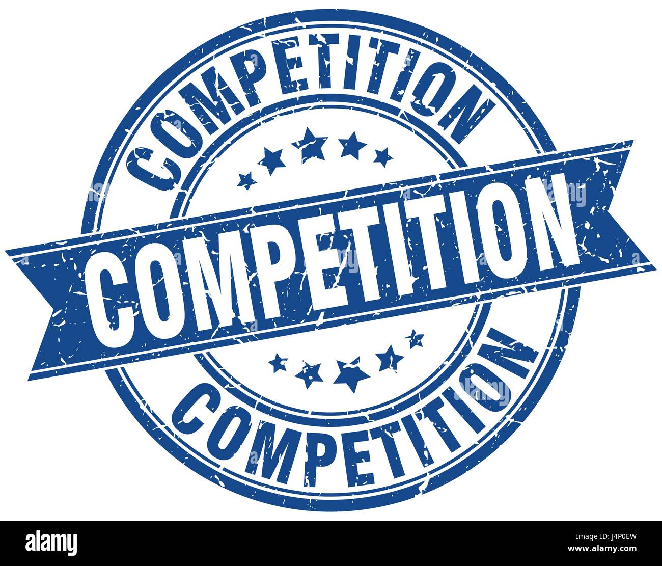 competition round grunge ribbon stamp Stock Vector Image & Art - Alamy