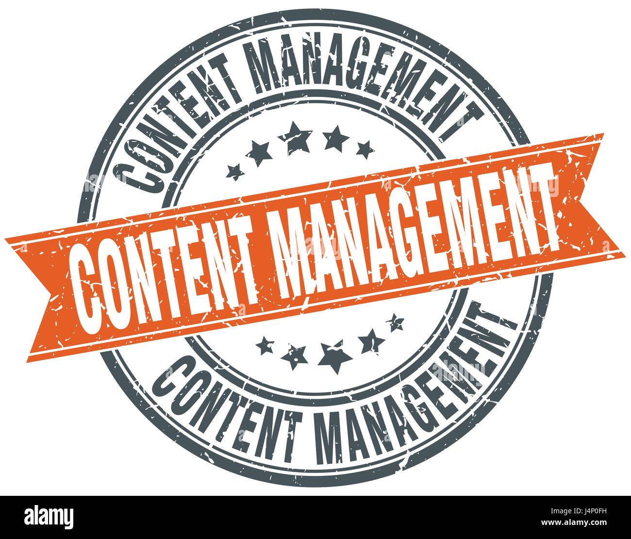 content management round grunge ribbon stamp Stock Vector Image & Art ...