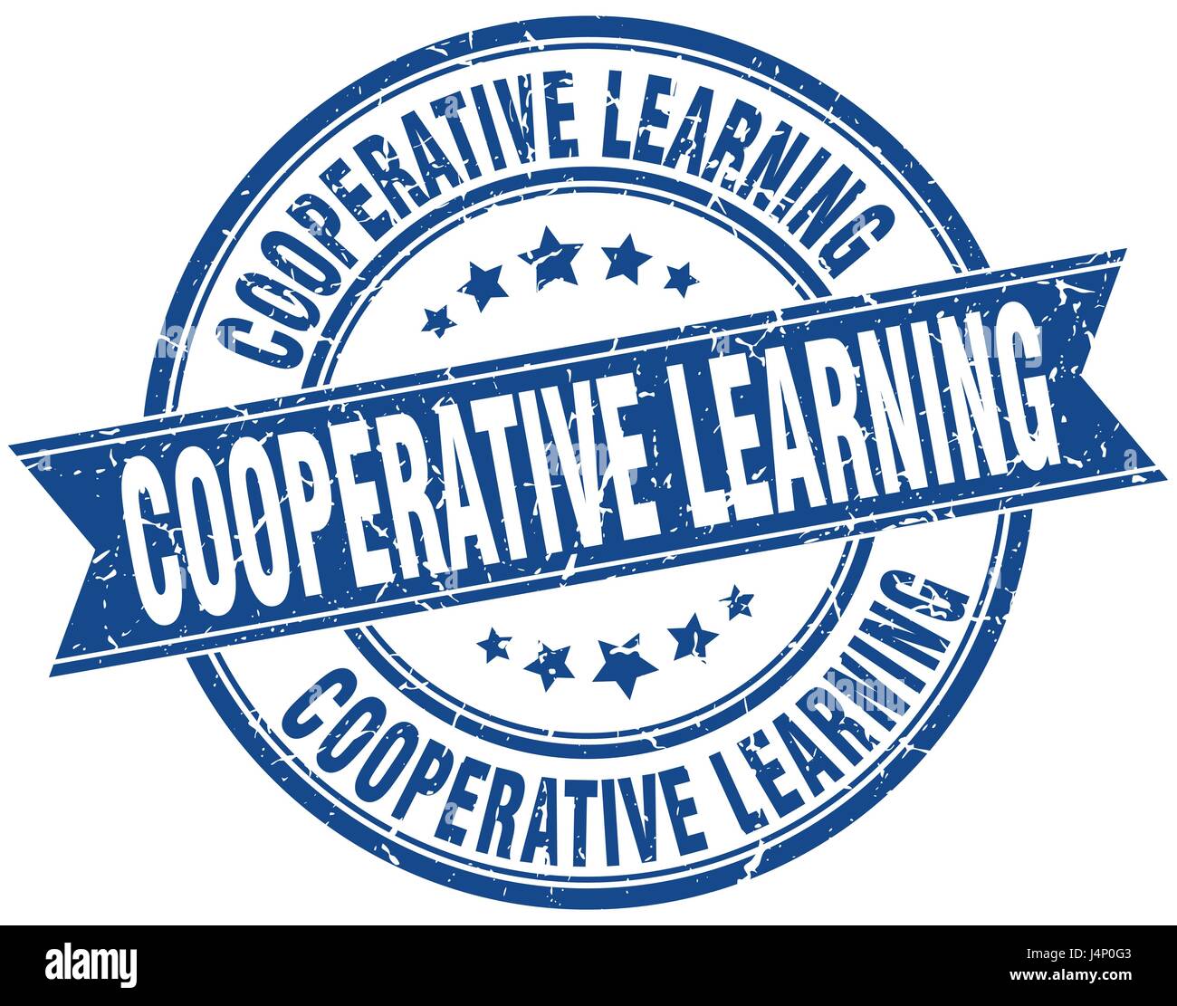 cooperative learning round grunge ribbon stamp Stock Vector Image & Art ...