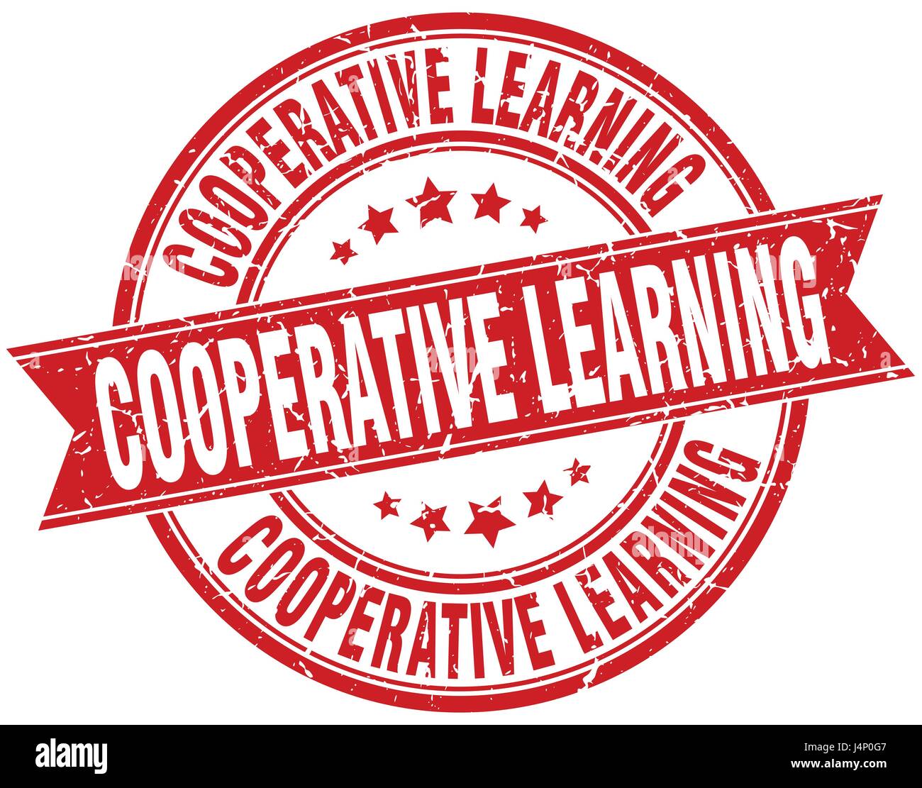 cooperative learning round grunge ribbon stamp Stock Vector Image & Art ...