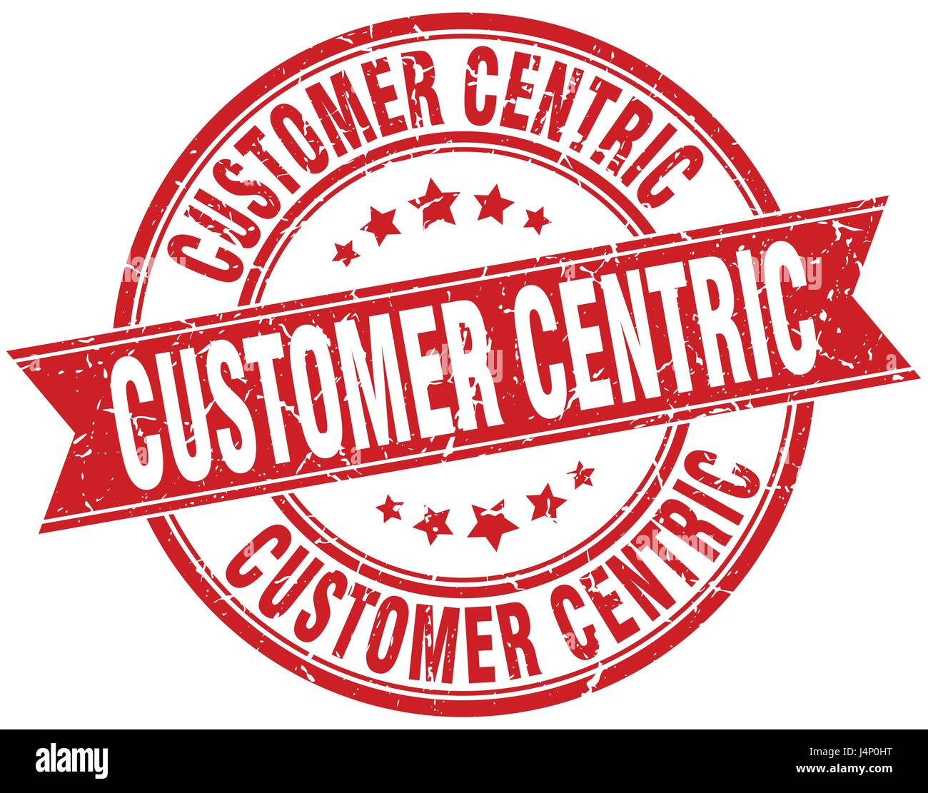 customer centric round grunge ribbon stamp Stock Vector Image & Art - Alamy