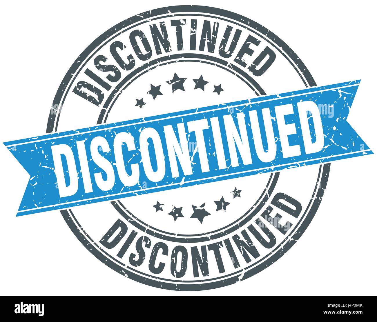 discontinued round grunge ribbon stamp Stock Vector Image & Art - Alamy