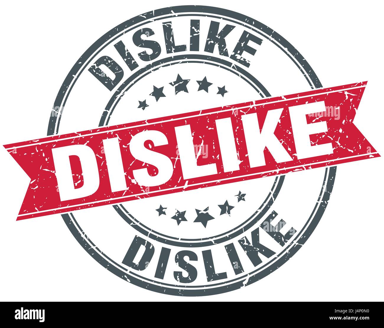dislike round grunge ribbon stamp Stock Vector Image & Art - Alamy