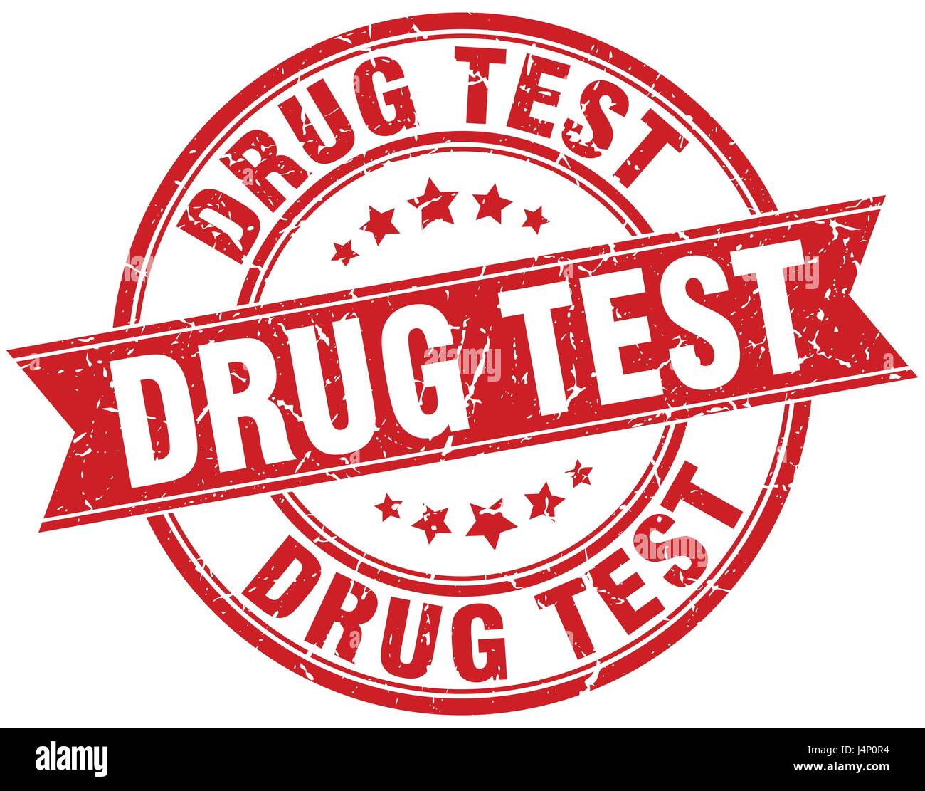 drug test round grunge ribbon stamp Stock Vector Image & Art - Alamy