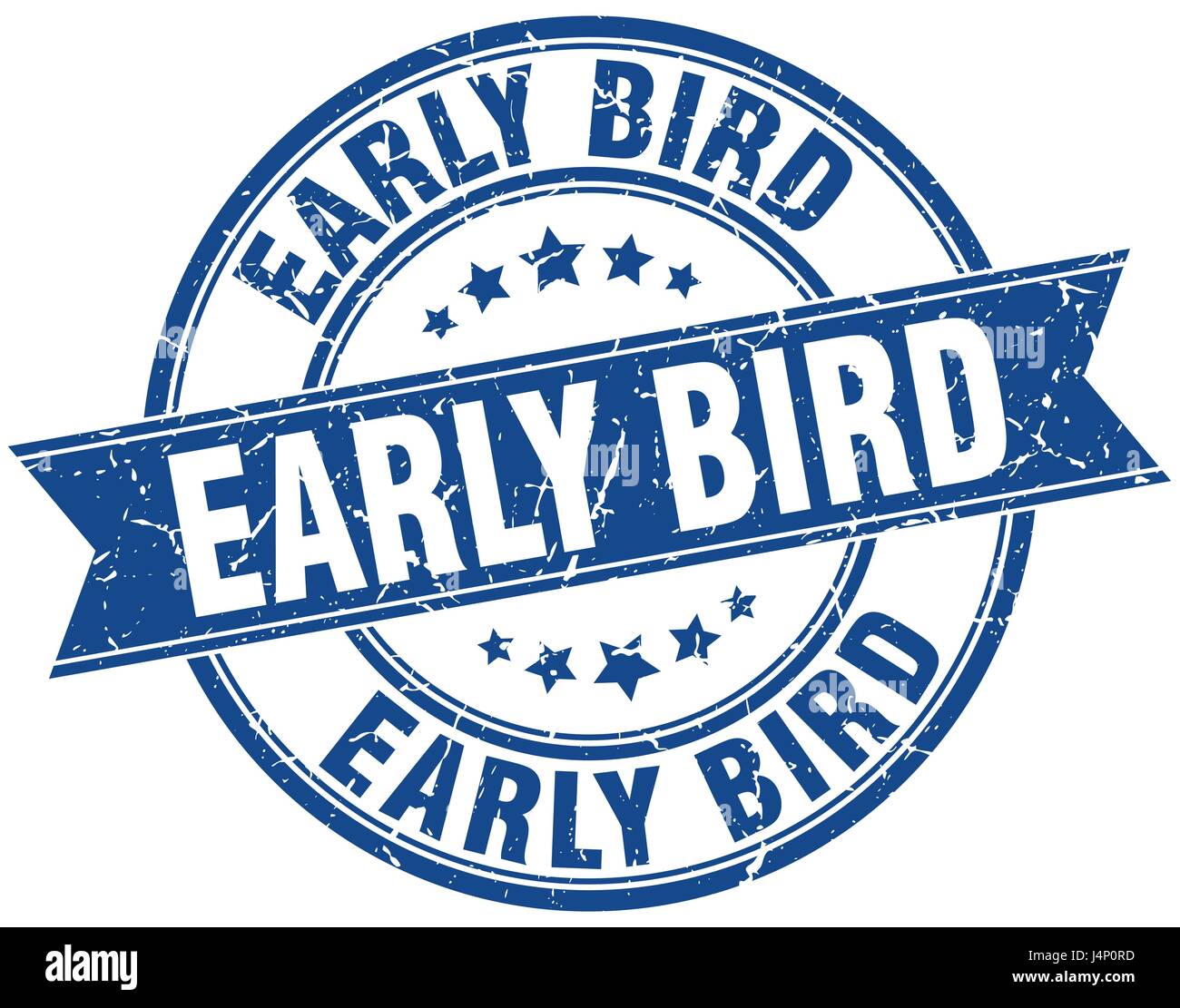 early bird round grunge ribbon stamp Stock Vector Image & Art - Alamy