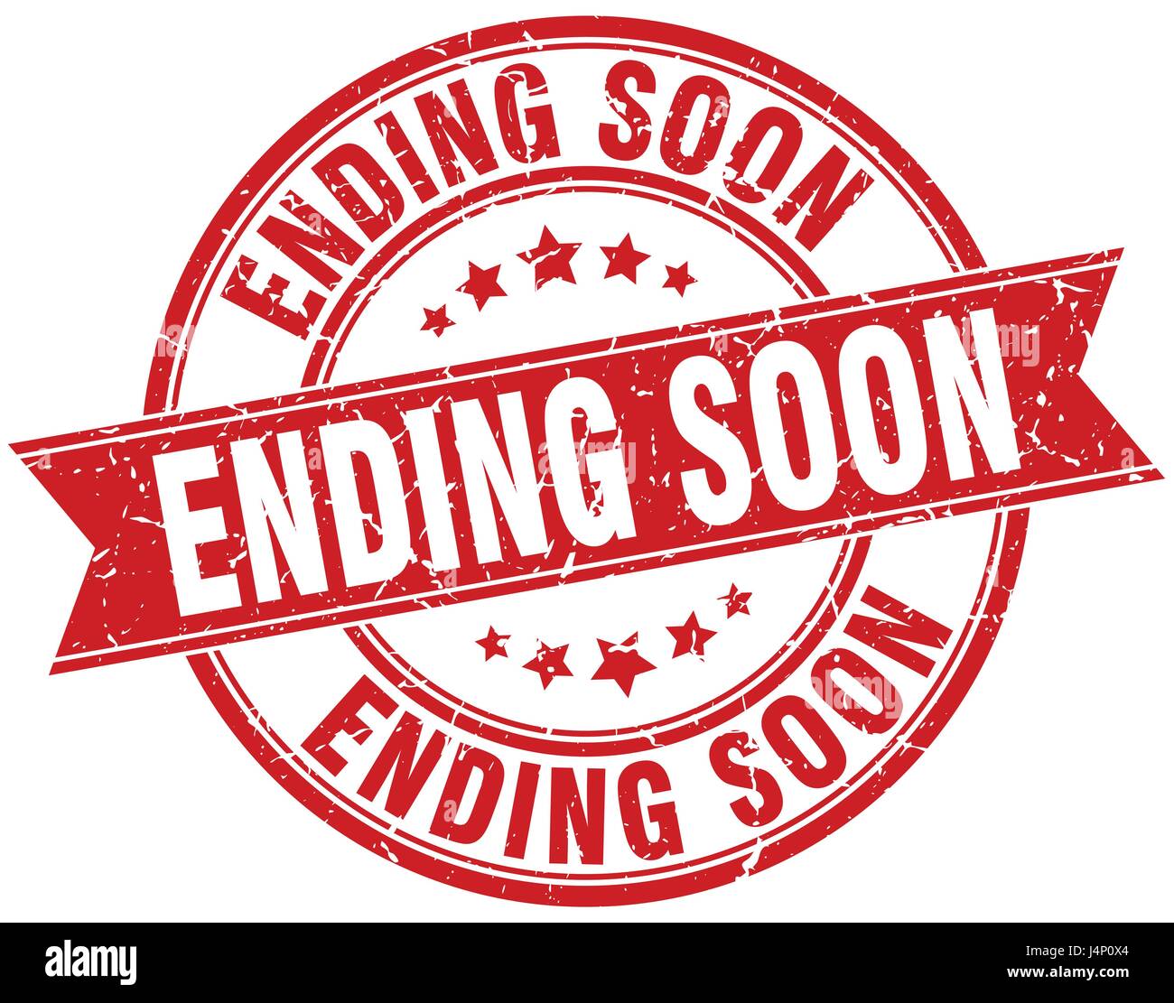 ending soon round grunge ribbon stamp Stock Vector Image & Art - Alamy