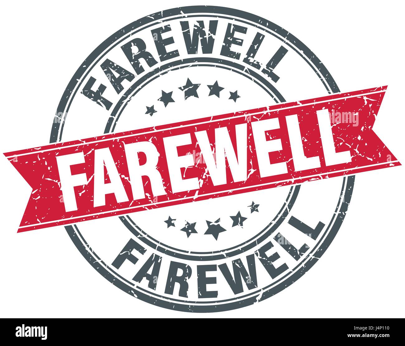 farewell round grunge ribbon stamp Stock Vector Image & Art - Alamy