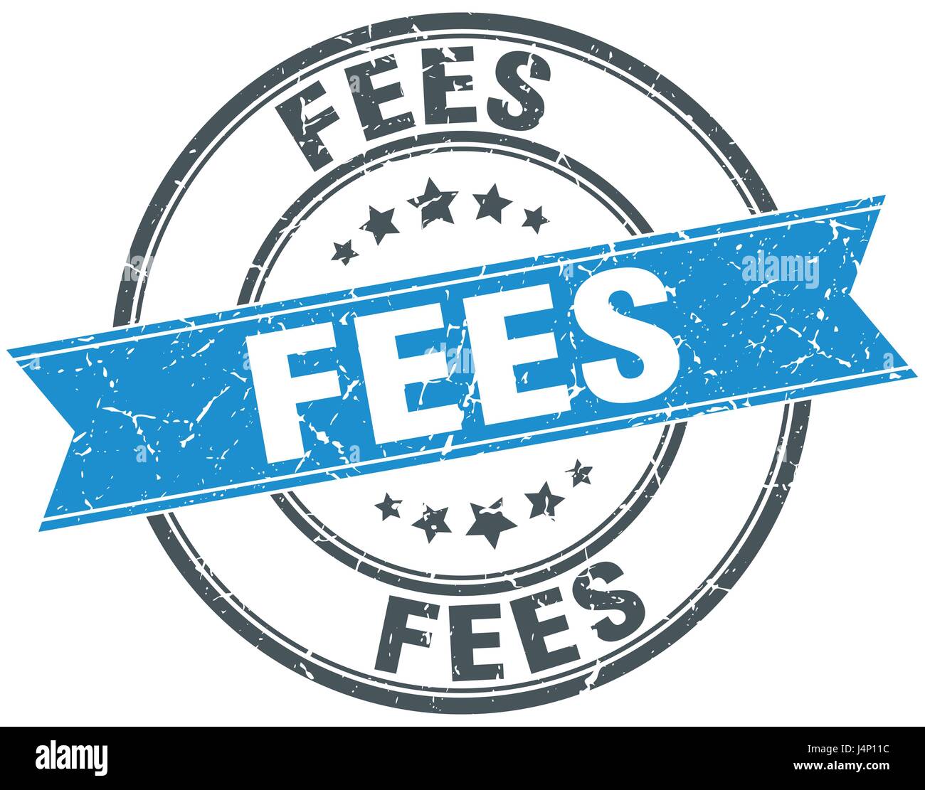 fees round grunge ribbon stamp Stock Vector Image & Art - Alamy