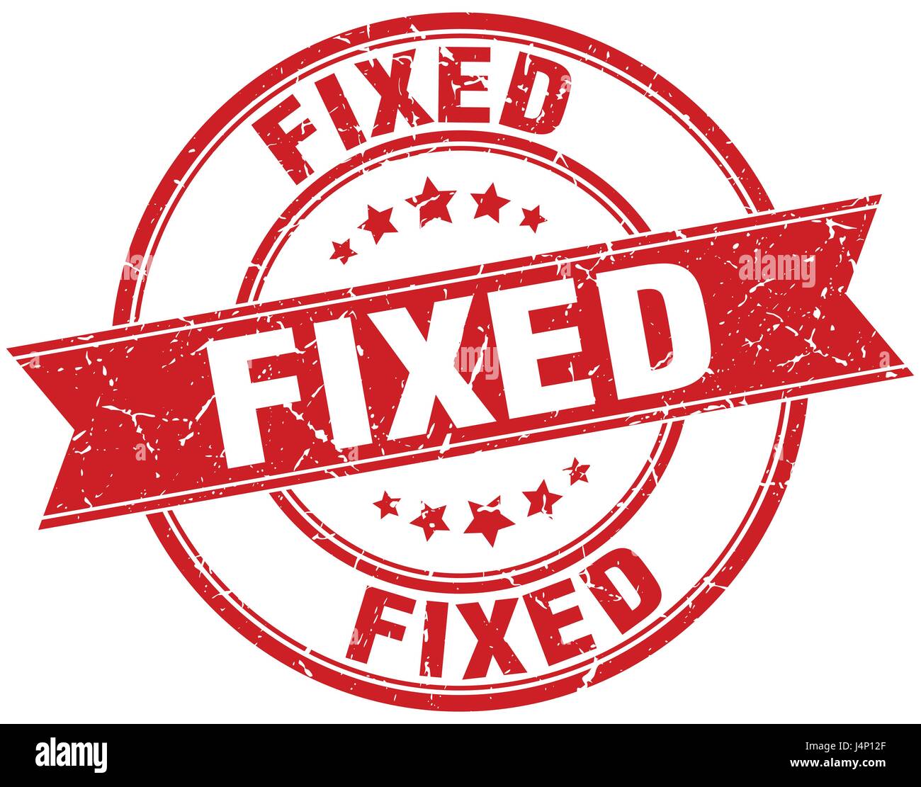 fixed round grunge ribbon stamp Stock Vector Image & Art - Alamy