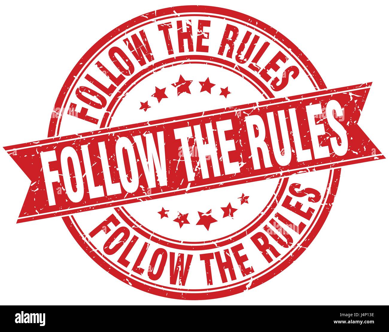 follow the rules round grunge ribbon stamp Stock Vector Image & Art - Alamy
