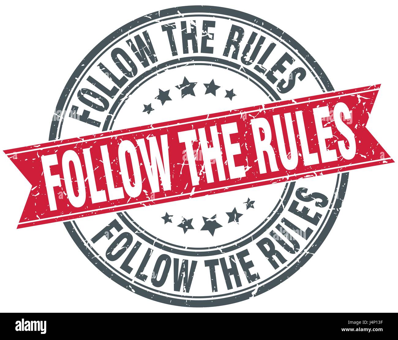 follow the rules round grunge ribbon stamp Stock Vector Image & Art - Alamy