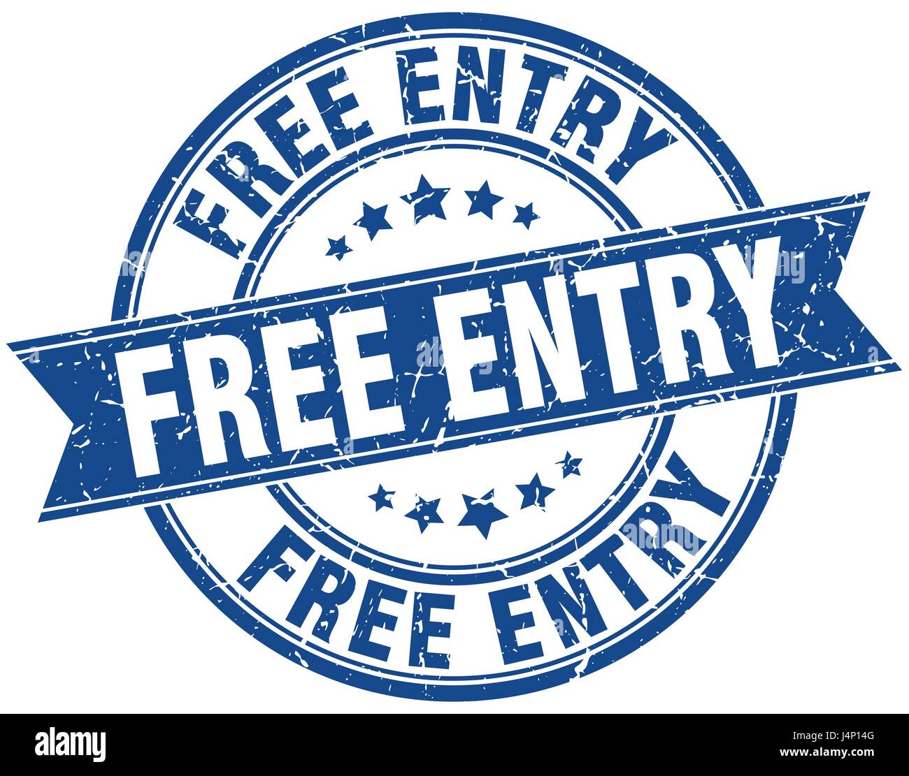 free entry round grunge ribbon stamp Stock Vector Image & Art - Alamy