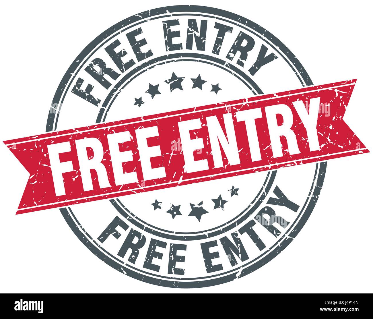 free entry round grunge ribbon stamp Stock Vector Image & Art - Alamy