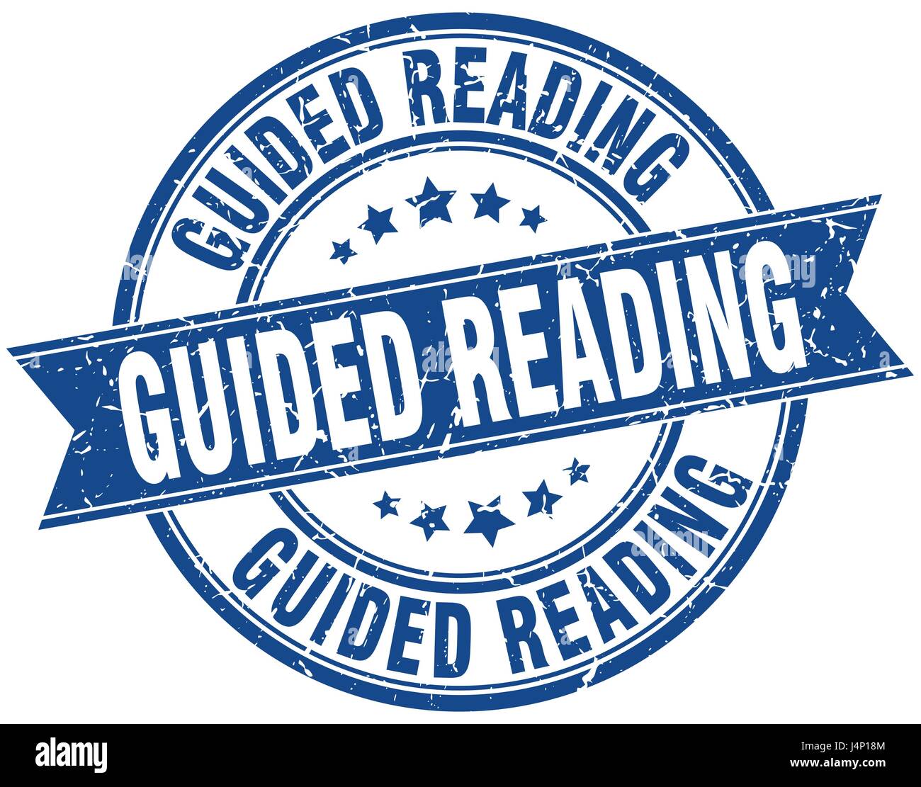 guided reading round grunge ribbon stamp Stock Vector Image & Art - Alamy
