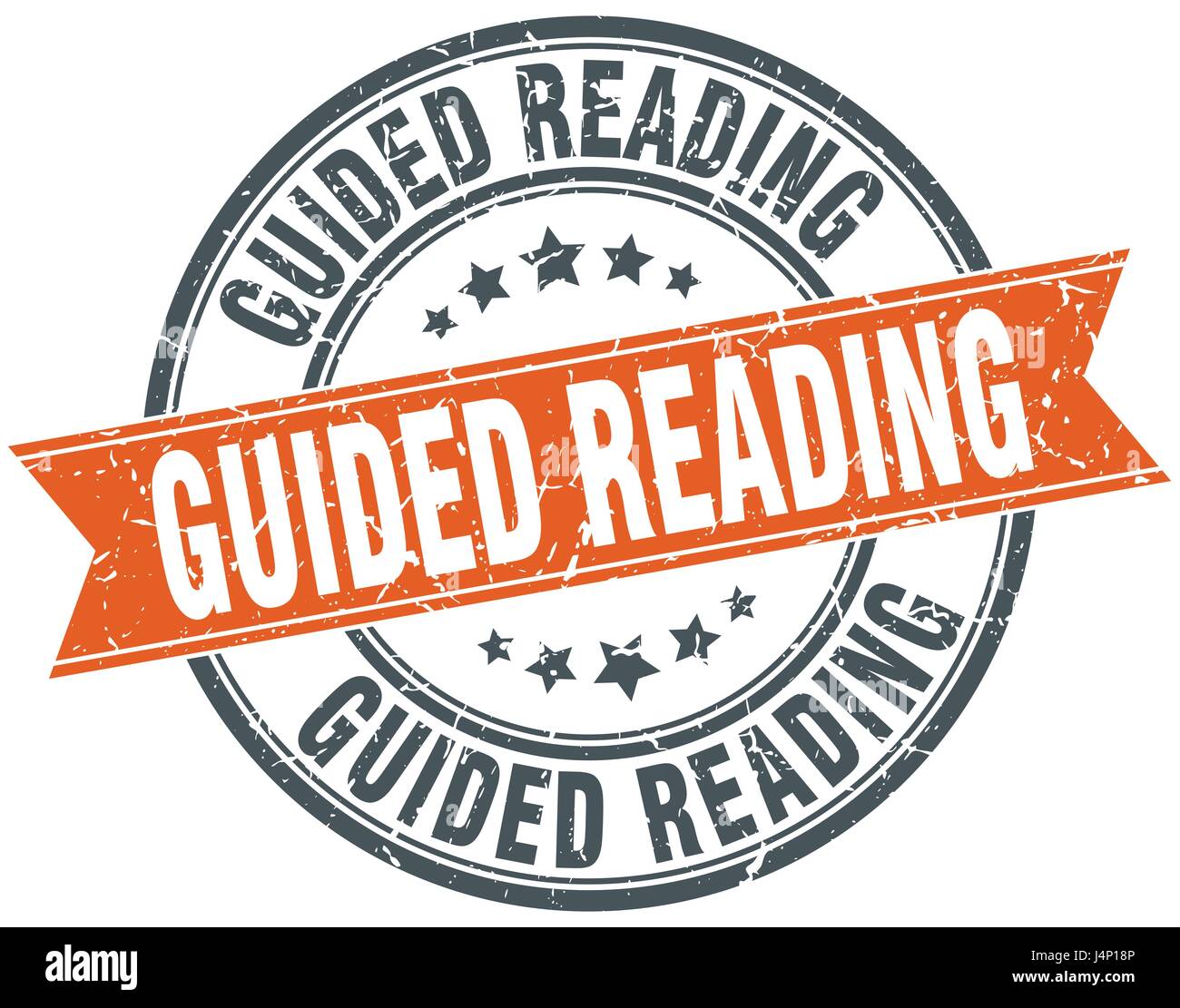 guided reading round grunge ribbon stamp Stock Vector Image & Art - Alamy