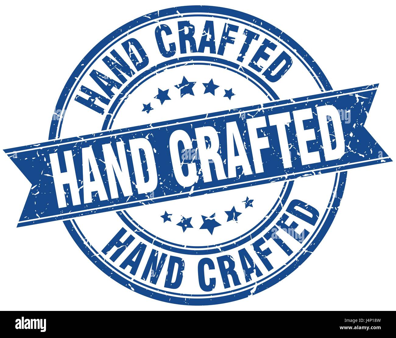 hand crafted round grunge ribbon stamp Stock Vector Image & Art - Alamy