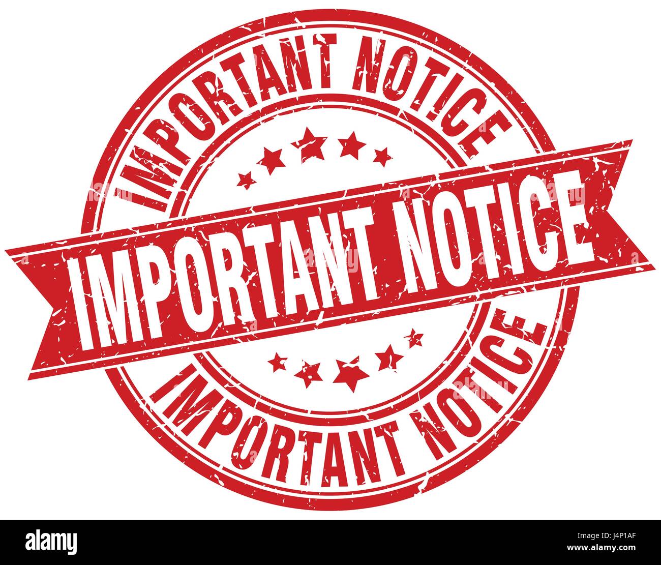 important notice round grunge ribbon stamp Stock Vector Image & Art - Alamy