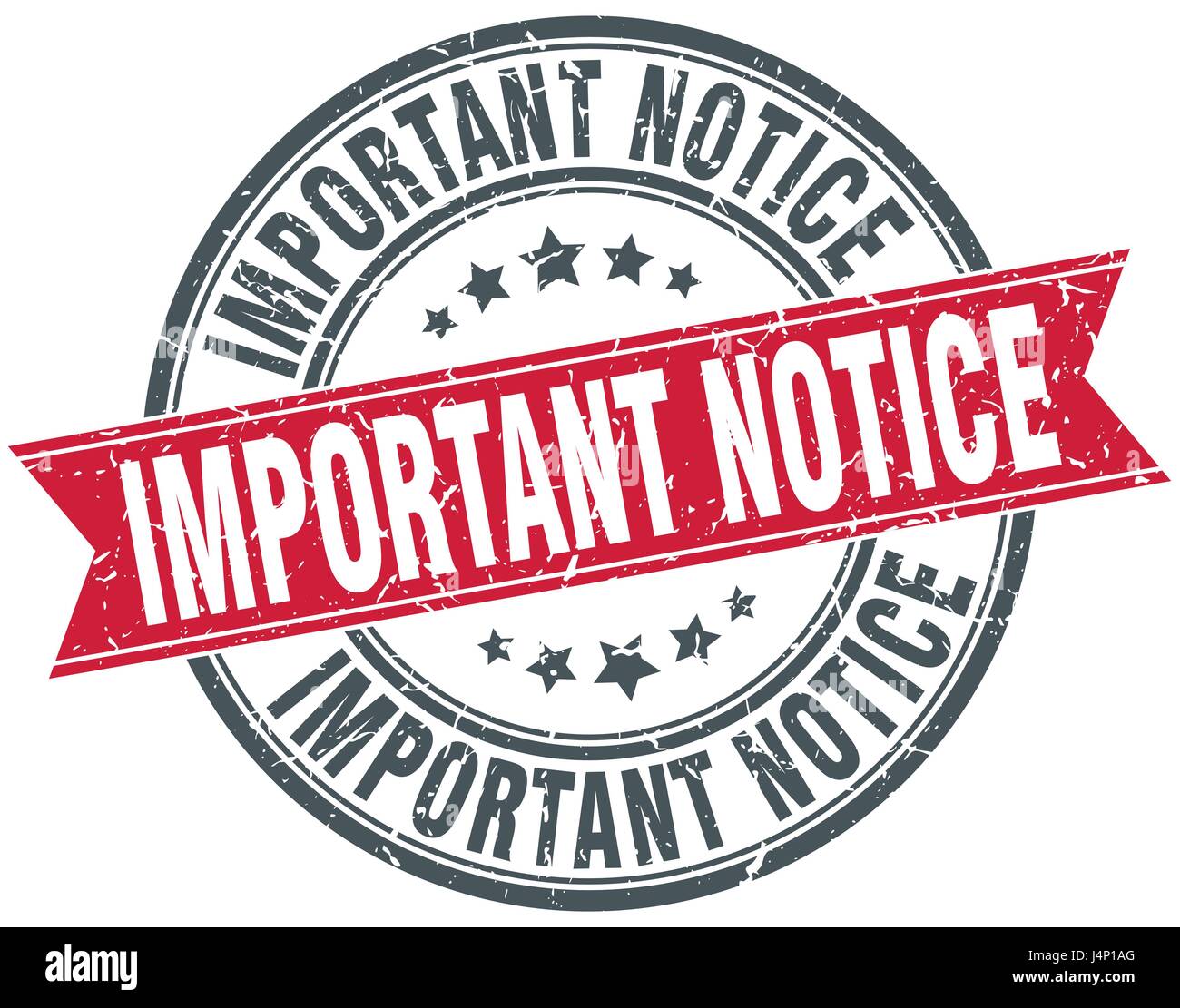 important notice round grunge ribbon stamp Stock Vector Image & Art - Alamy
