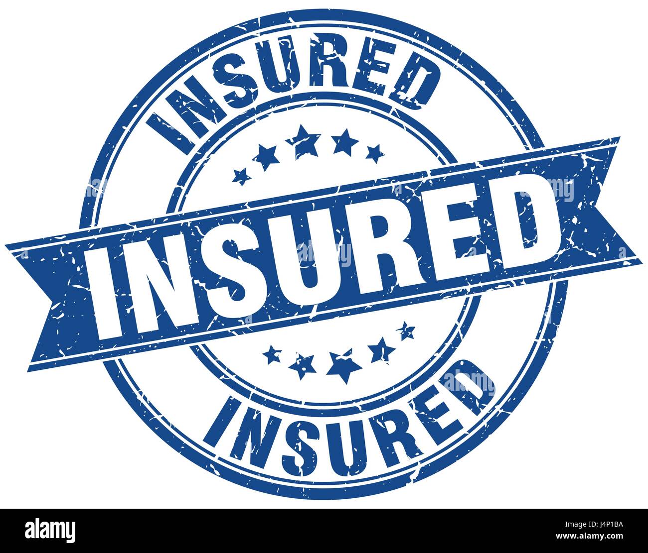 insured round grunge ribbon stamp Stock Vector Image & Art - Alamy