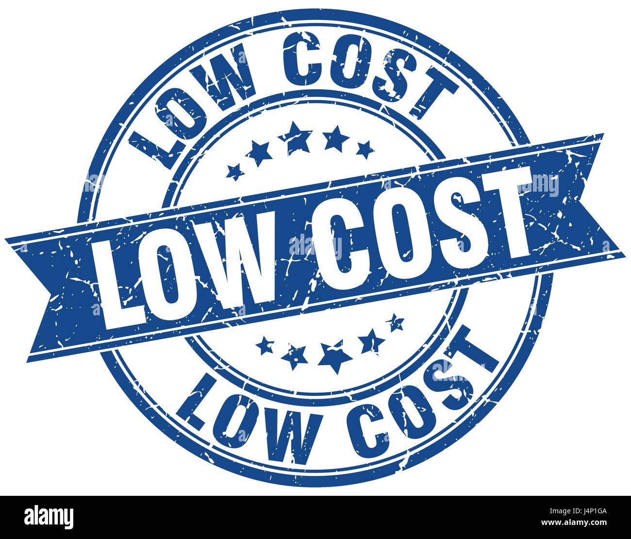 low cost round grunge ribbon stamp Stock Vector Image & Art - Alamy