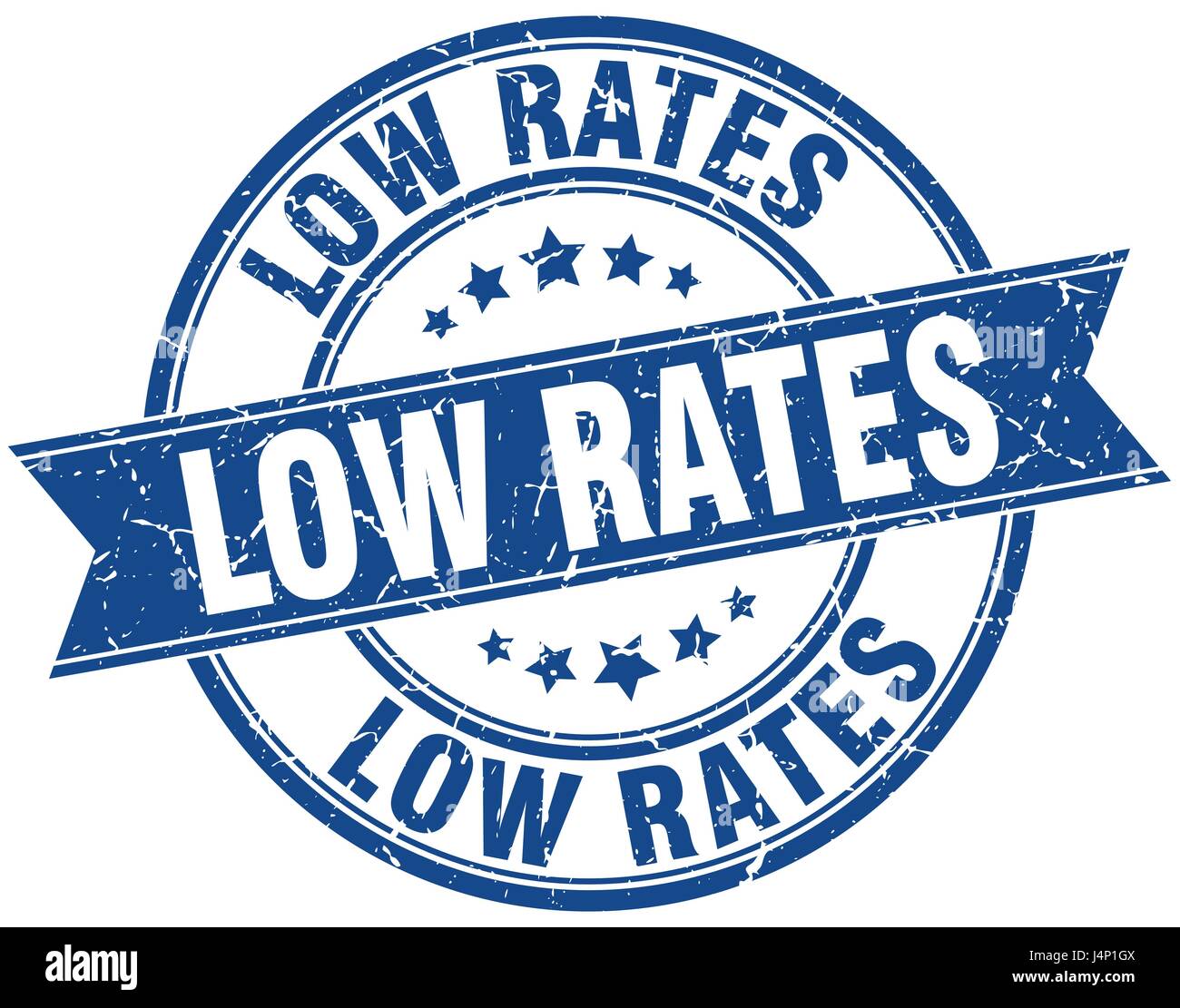 low rates round grunge ribbon stamp Stock Vector Image & Art - Alamy