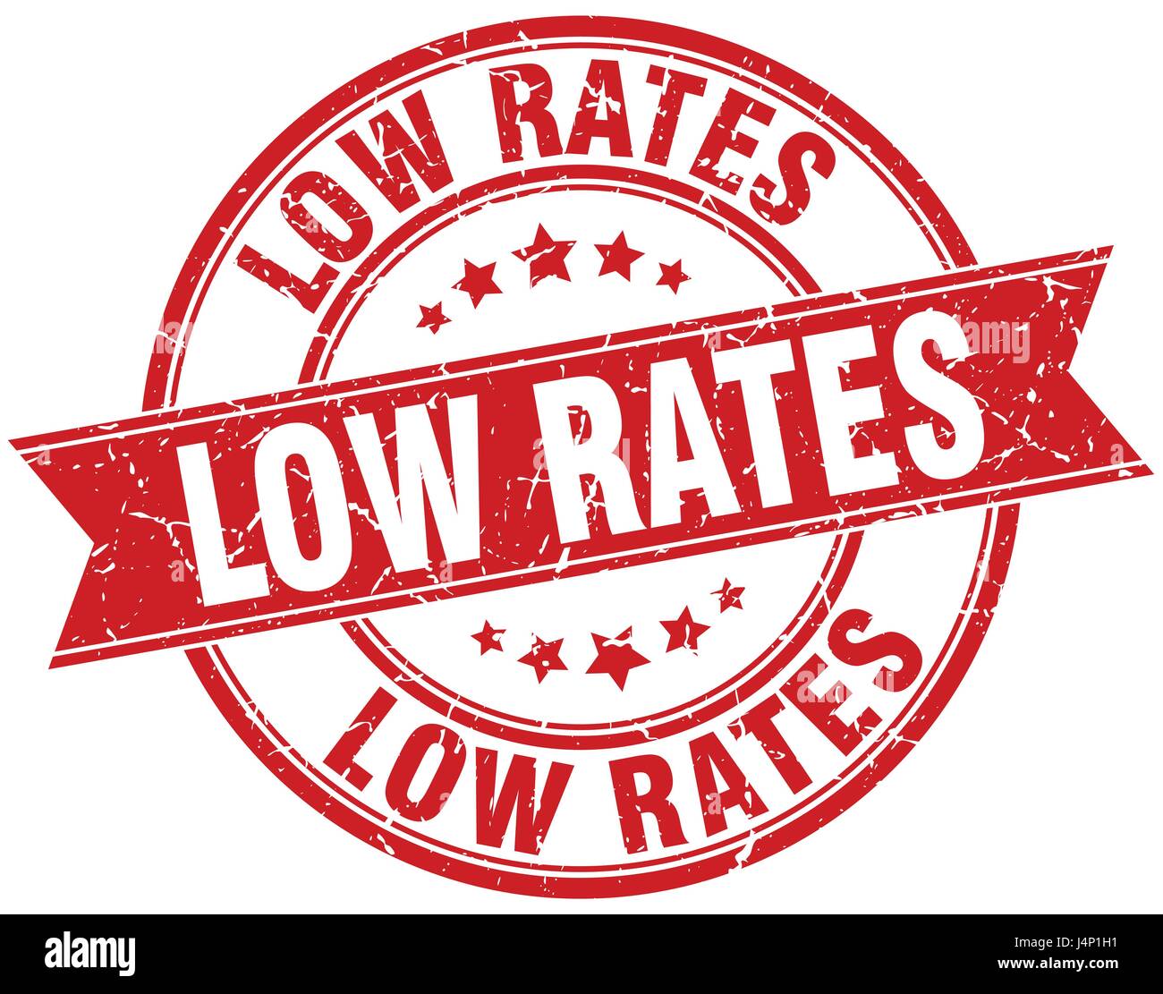 low rates round grunge ribbon stamp Stock Vector Image & Art - Alamy