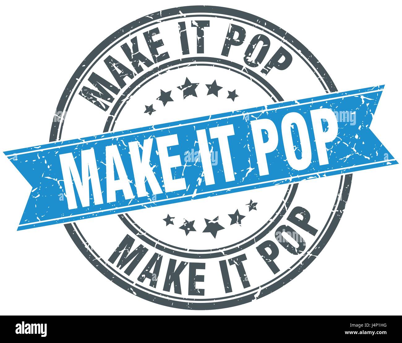 make it pop round grunge ribbon stamp Stock Vector Image & Art - Alamy