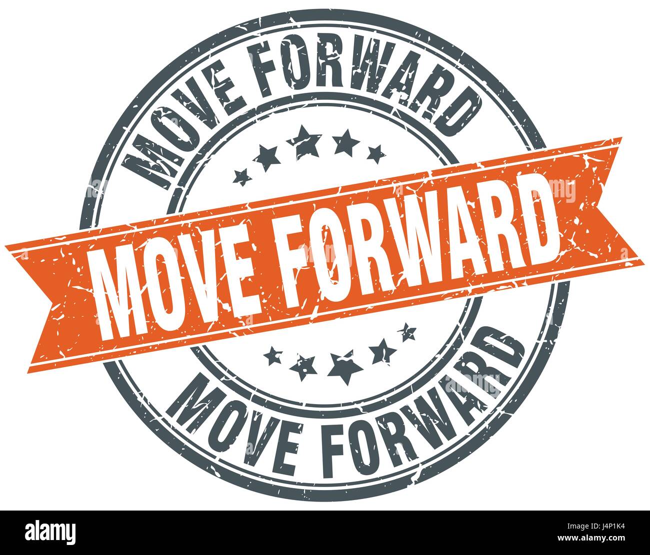 move forward round grunge ribbon stamp Stock Vector Image & Art - Alamy