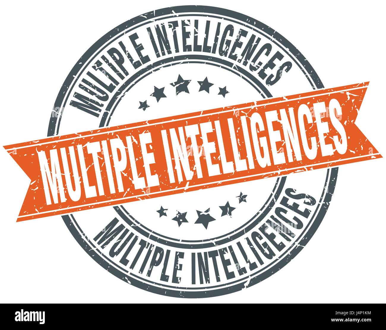 multiple intelligences round grunge ribbon stamp Stock Vector Image ...