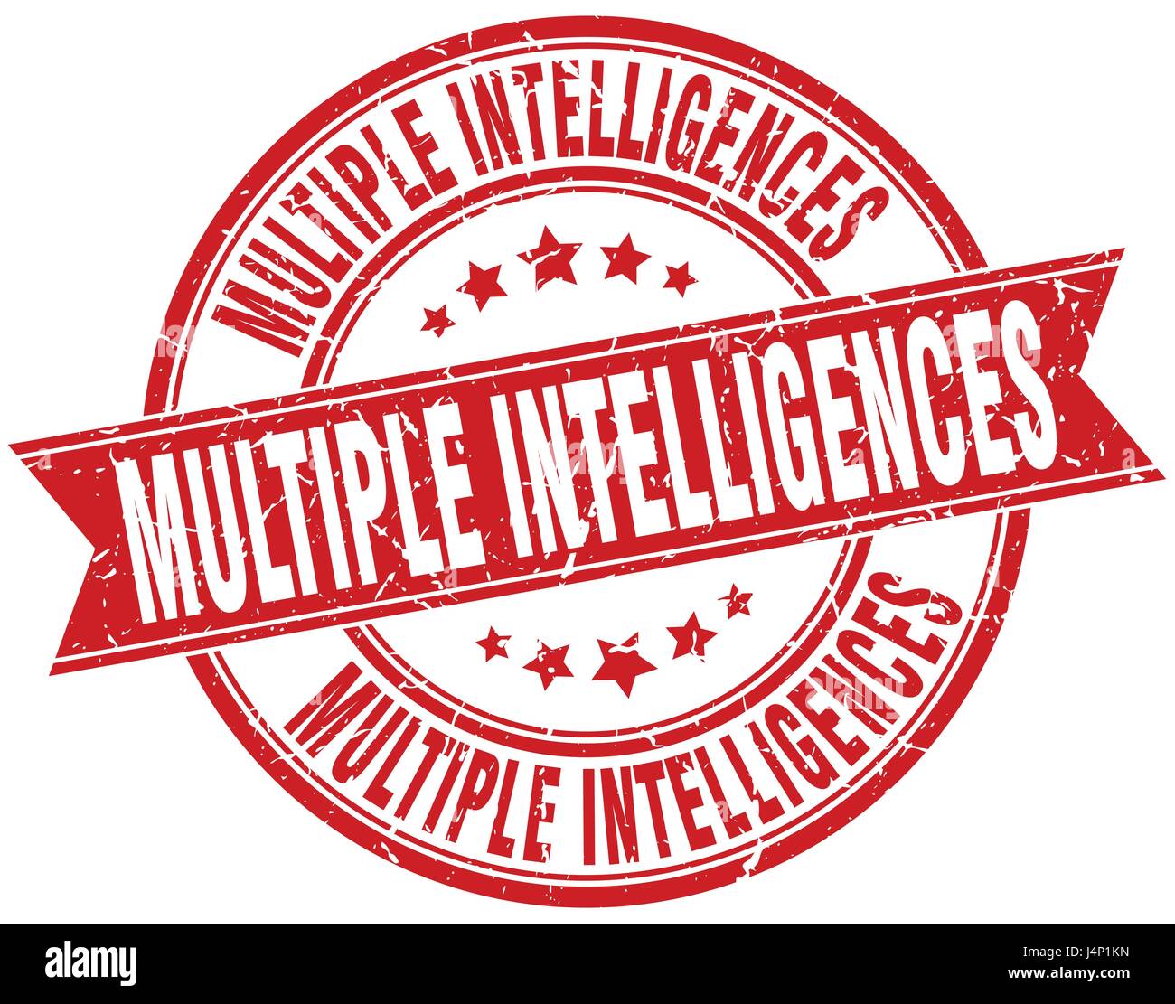 multiple intelligences round grunge ribbon stamp Stock Vector Image ...