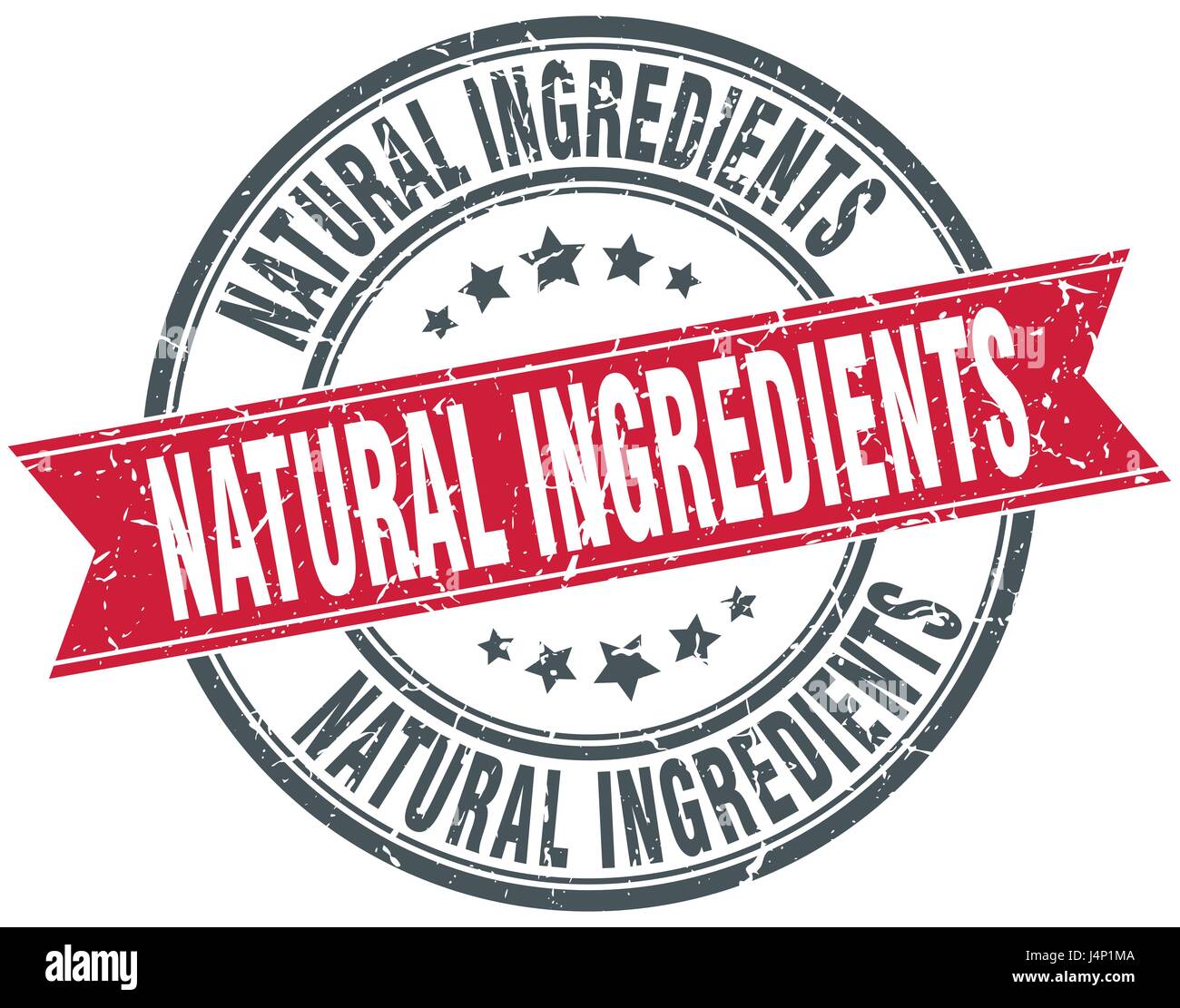 natural ingredients round grunge ribbon stamp Stock Vector Image & Art ...