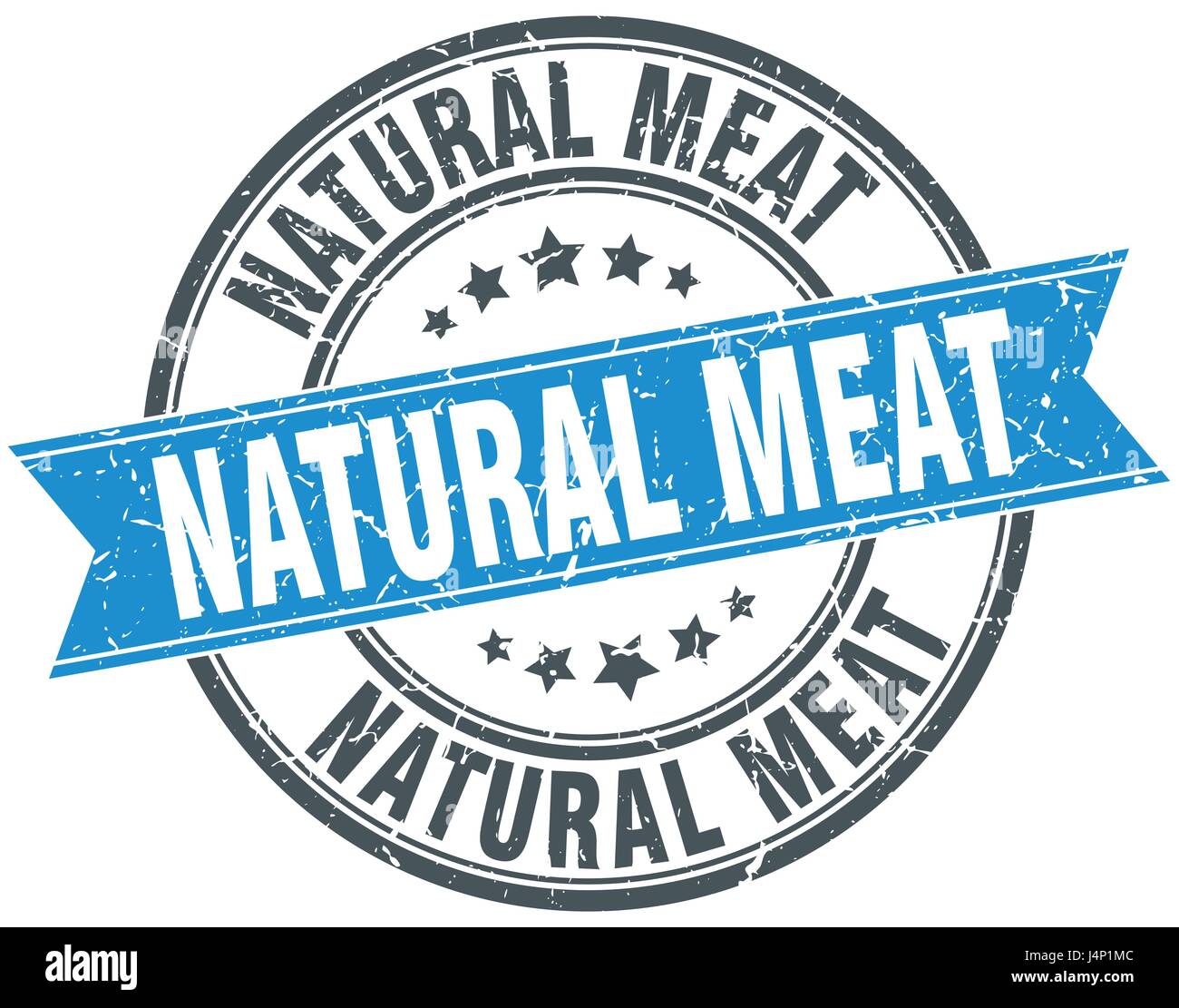 natural meat round grunge ribbon stamp Stock Vector Image & Art - Alamy