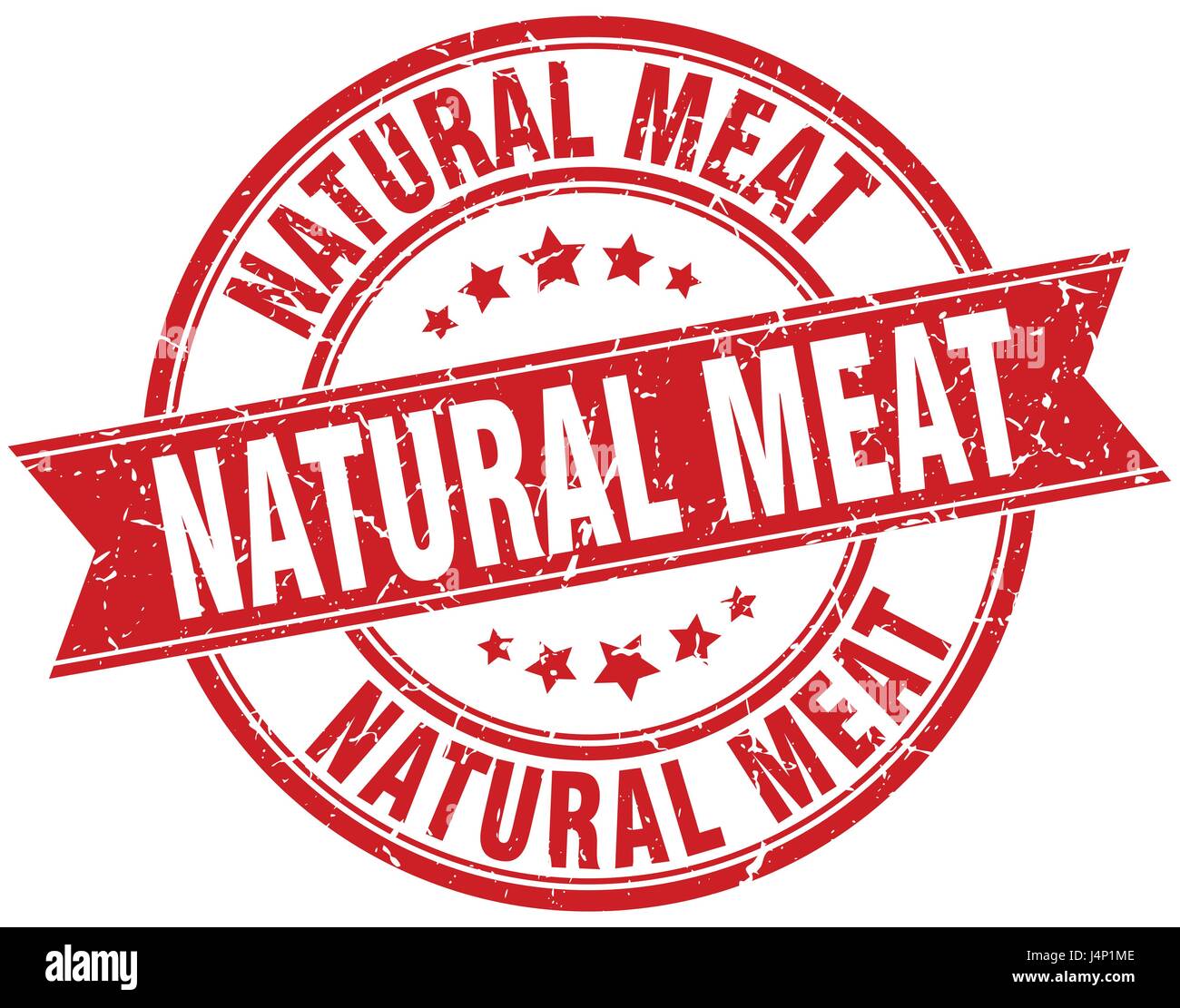 natural meat round grunge ribbon stamp Stock Vector Image & Art - Alamy
