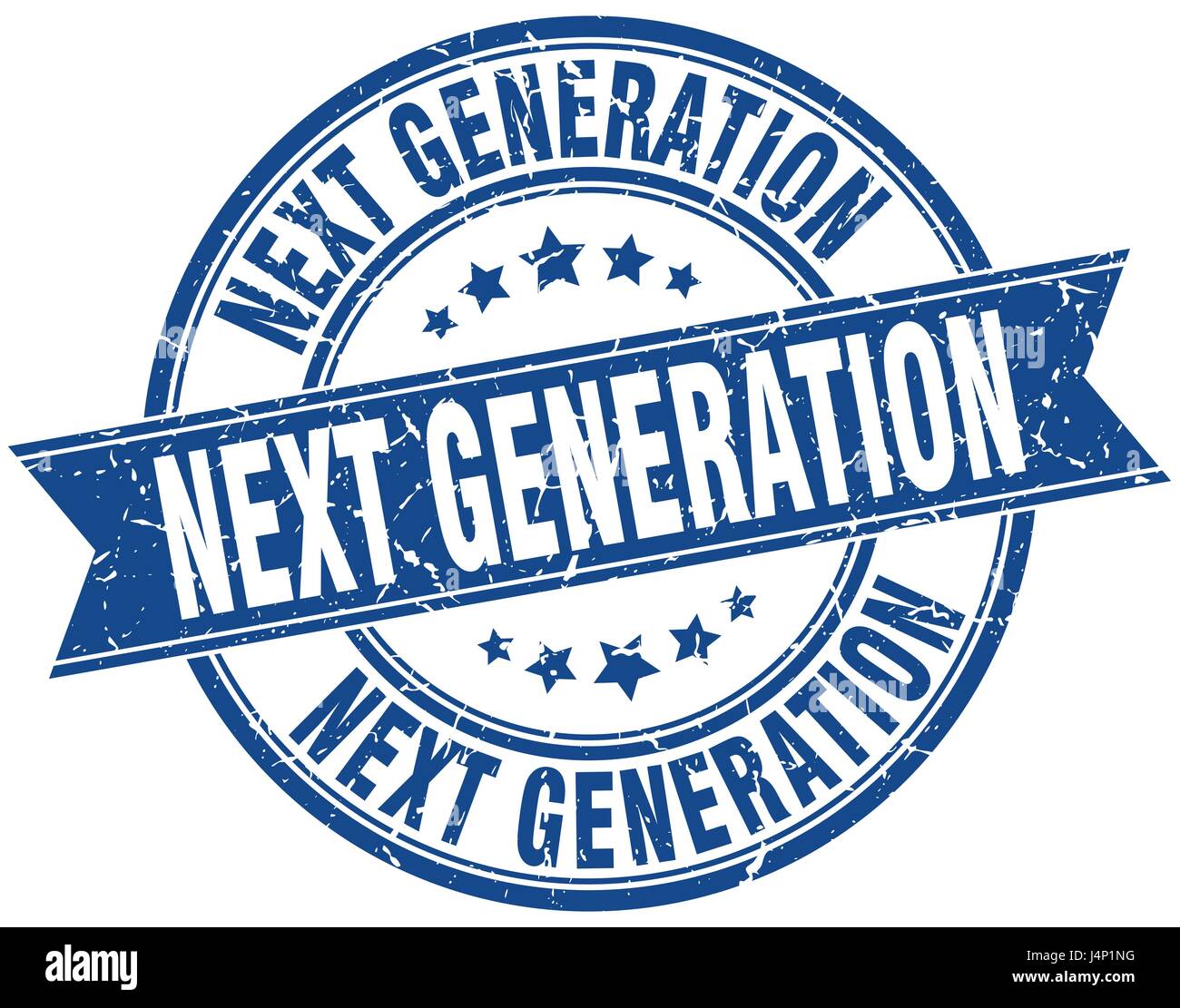 next generation round grunge ribbon stamp Stock Vector Image & Art - Alamy